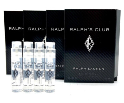 4x Ralph Lauren CLUB Men Sample 0.04 oz 1.2 ml Eau De Parfum Spray New ...