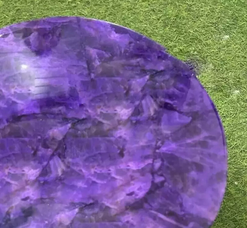 Round Amethyst Table Top Healing Crystal Handmade Arts Home Furniture ...