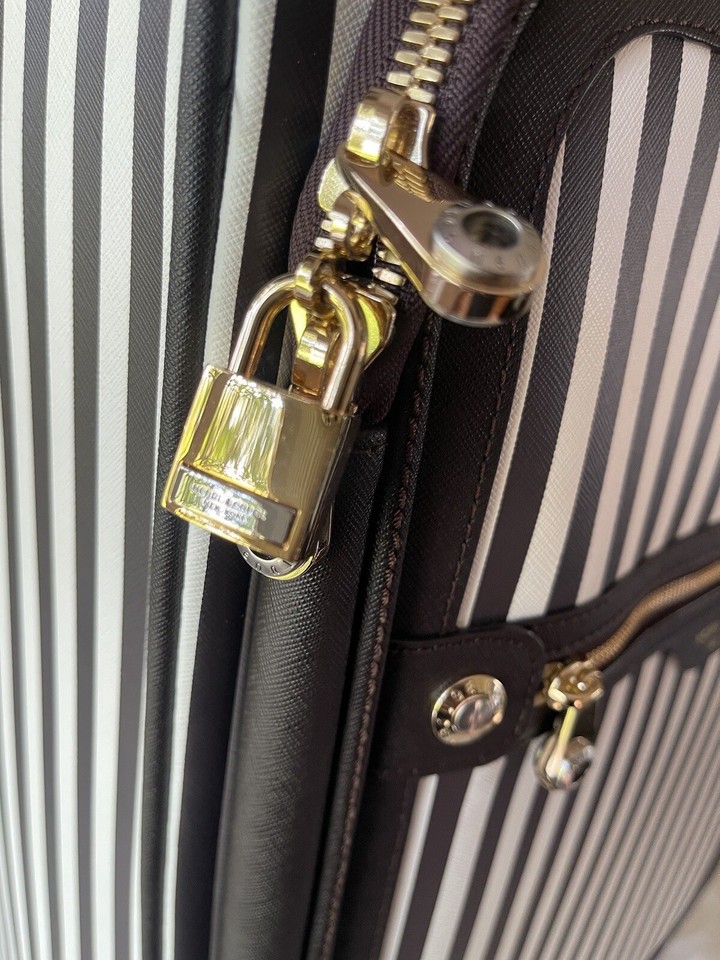 Henri Bendel West 57th Centennial Stripe Duffle Wheelie Rollaway ...