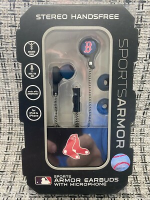 Boston Red Sox Sports Armor Earbuds with Mic Mizco Brand MLB Licensed ...