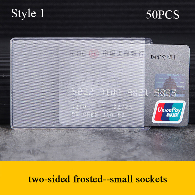 50Pcs Transparent Pvc Card Cover Plastic Credit Cards Case Id Card ...