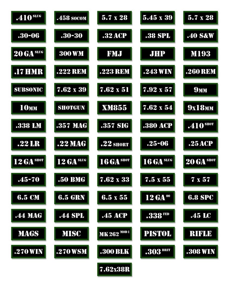 45 ACP Ammo Can Decals Ammunition Ammo Can Labels Vinyl Stickers2 pack ...