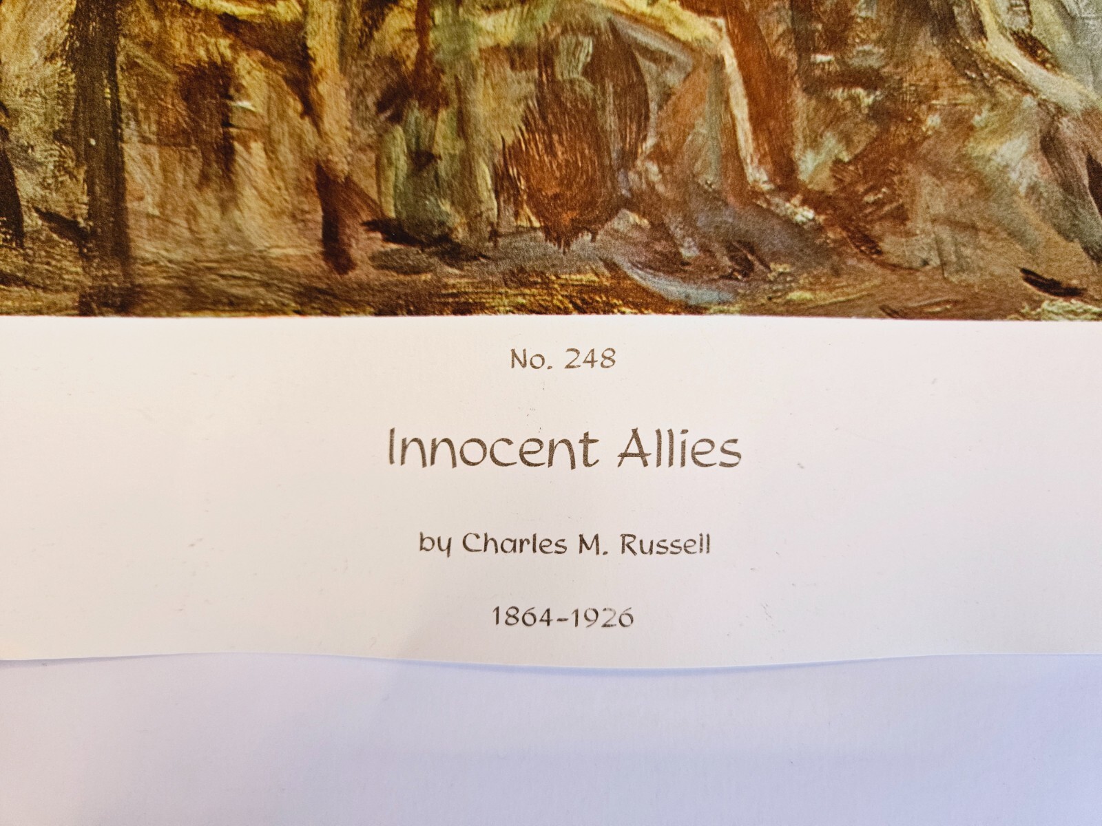 Innocent Allies by Charles Russell - Collograph Vintage Repro Print No ...