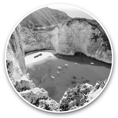 2 x Vinyl Stickers 25cm (bw) - Zante Greece Greek Travel Fun #38252 ...