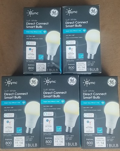 GE Cync Soft White LED Direct Connect Smart Bulb Voice Control A19 Base ...