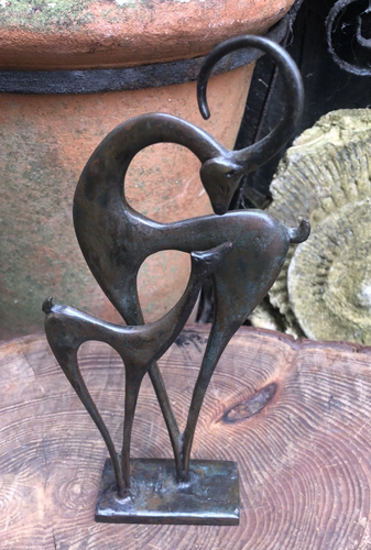 Vintage 1960/70's Greek bronze cretan goat statue figure modernist ...