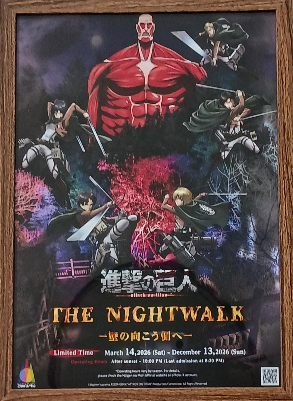 Attack on Titan THE NIGHTWALK Framed Movie Poster Flyer Levi Eren ...