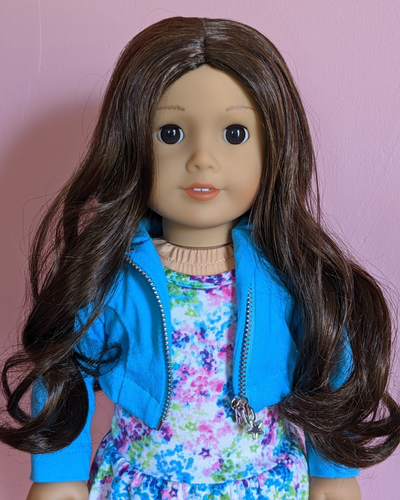 American Girl Truly Me 69 18" Doll Dark Brown Eyes Dark Brown Wavy Hair ...