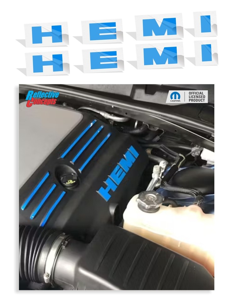 HEMI Engine Cover Decals (pair) for Charger and Challenger 5.7 Liter | eBay