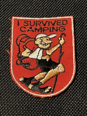 I Survived Camping 1960s Scout Patch Voyager Red Embroidered Hiking | eBay