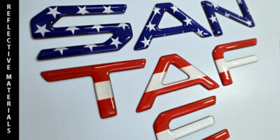 Tailgate raised reflective letters compatible with HYUNDAI SANTA FE ...