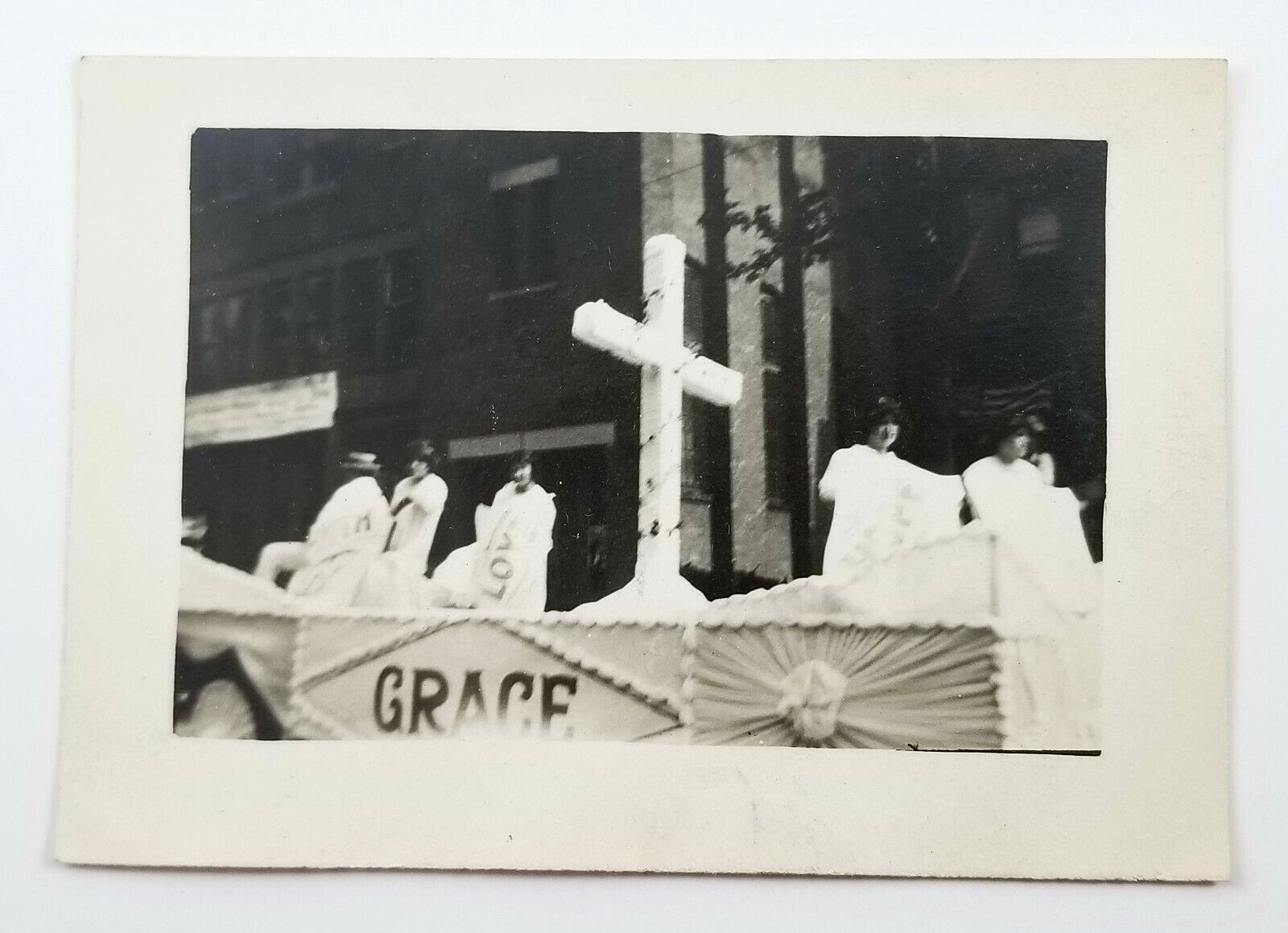 Snapshot Photographs Patriotic American Parade People Flags Float | eBay