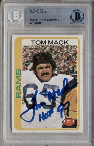 1978 Topps #30 Tom Mack Autograph Auto BGS Authentic | eBay
