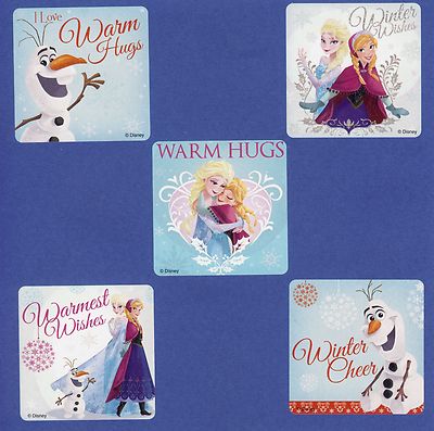15 Frozen Winter Hugs - Large Stickers - Party Favors - Olaf, Anna ...