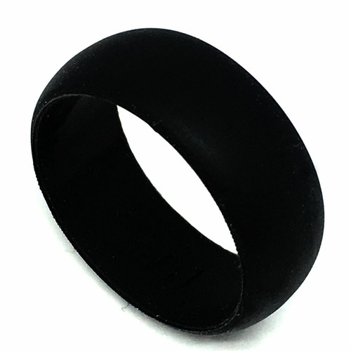SAR - SAFE ACTIVE RINGS 8mm Black Flexible Silicon Rubber Wedding Band ...
