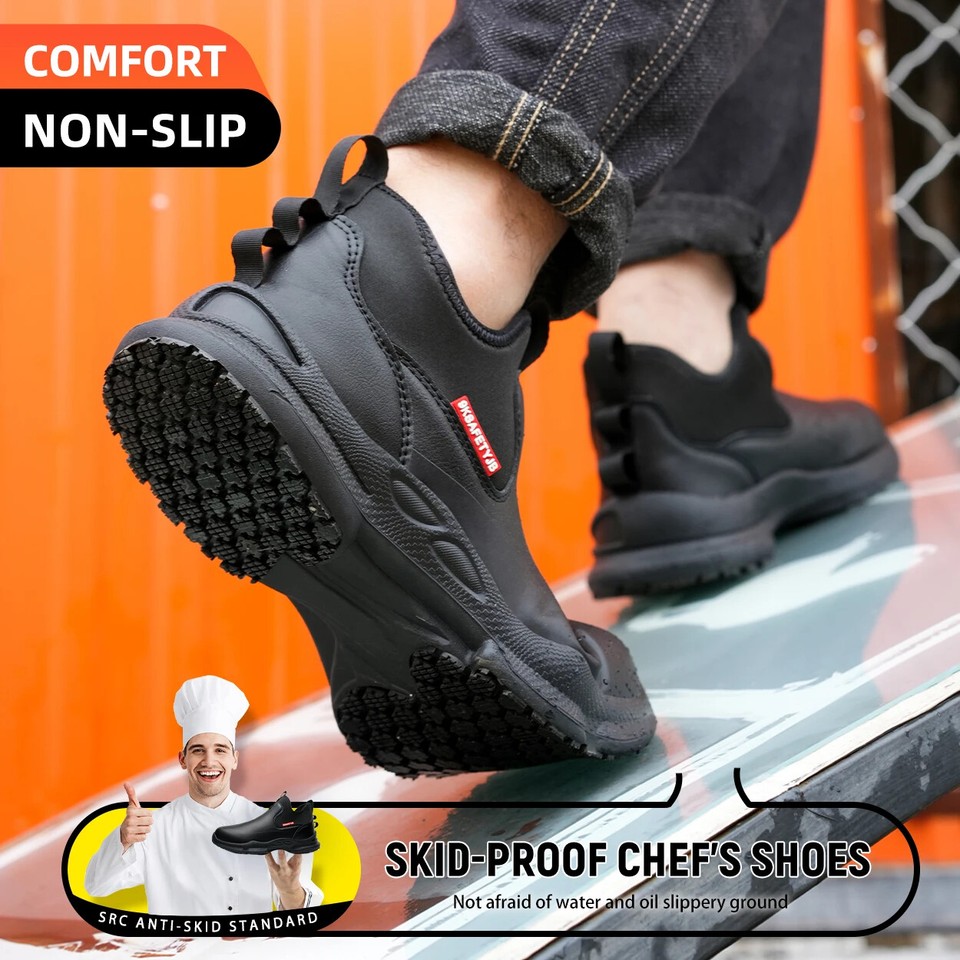 Chef Shoes Four Season Anti Slip Oil Resistant Waterproof Bathroom Men ...