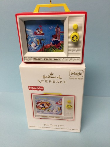 2012 HALLMARK Fisher Price TWO TUNE TV Ornament MAGIC SOUND MOTION MINT ...