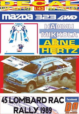 DECAL MAZDA 323 4WD H.MIKKOLA RAC R. 1989 9th (09) | eBay Australia
