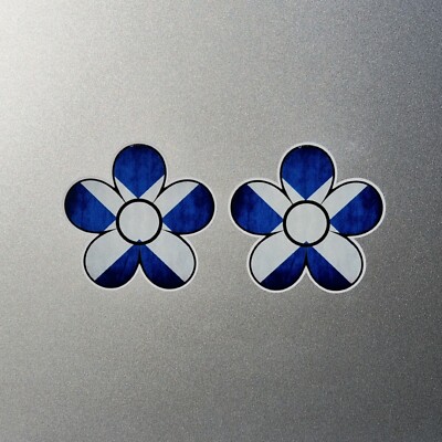 2x Scotland Scottish Flag Pretty Daisy Vinyl Sticker Decal For Car Van ...
