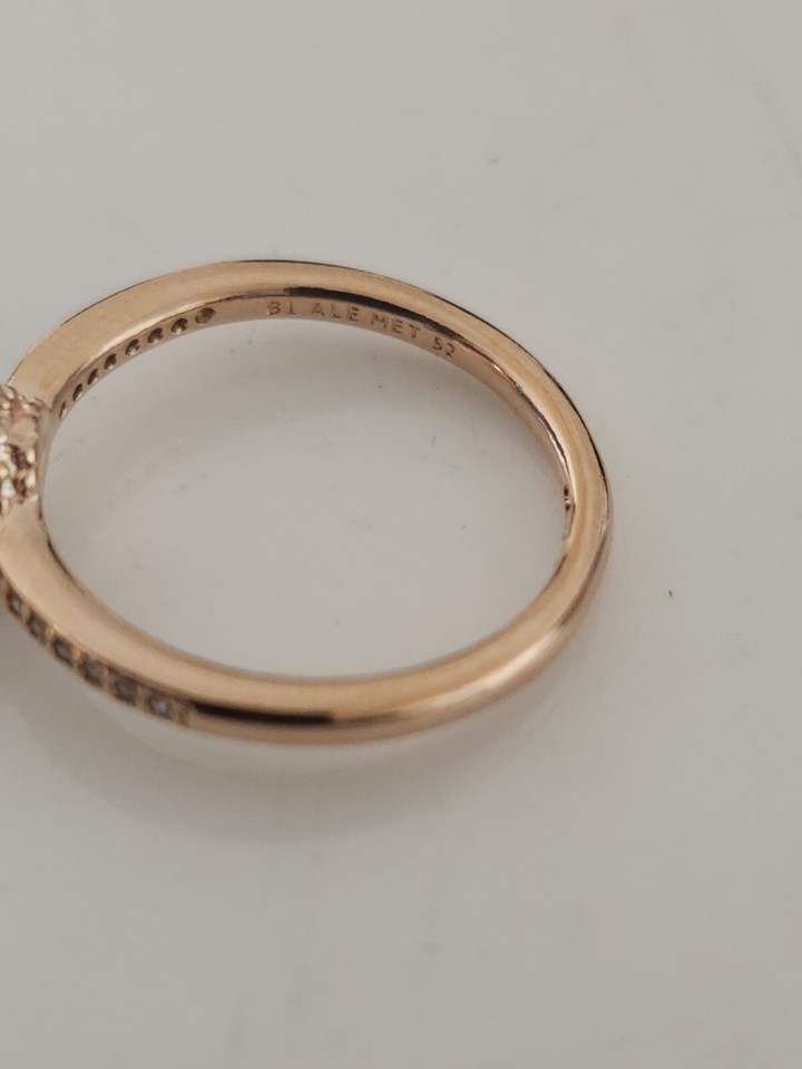 AUTHENTIC PANDORA PINK SPARKLING CROWN SOLITAIRE RING #188289C01-52 US ...