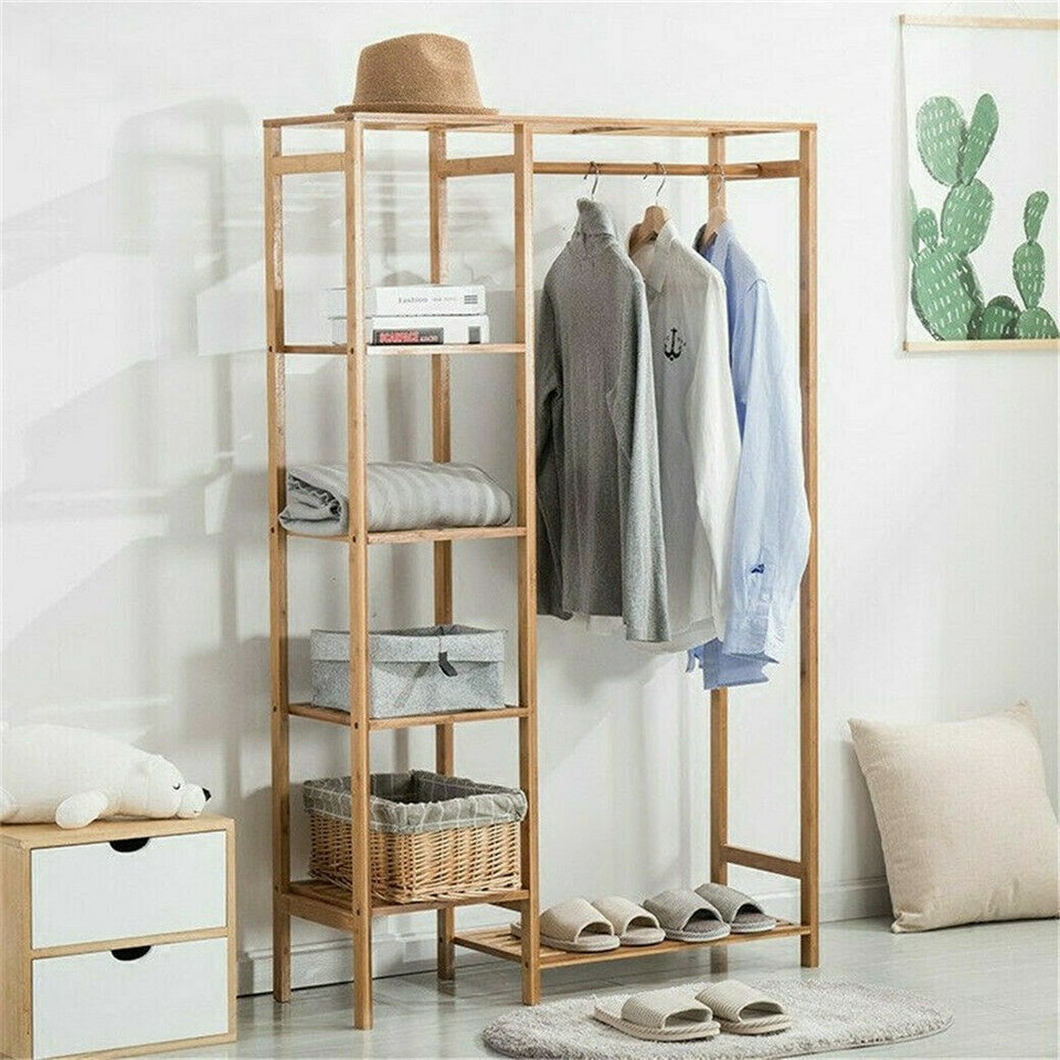 Heavy Duty Clothes Shoe Rack Garment Closet Storage Organizer Hanging ...