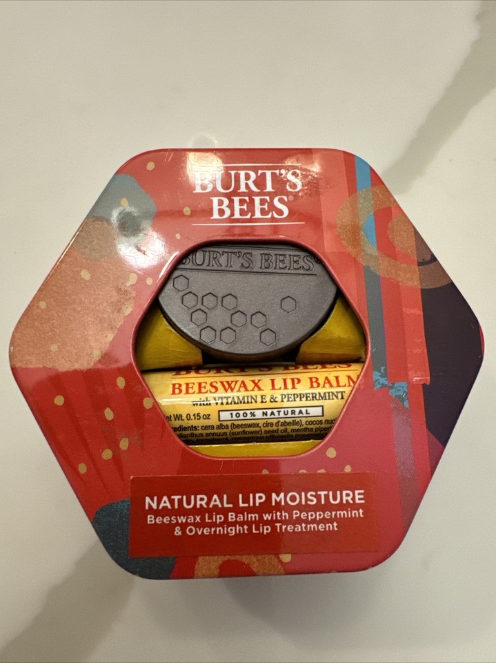 Burt's Bees Natural Lip Moisture Peppermint Gift Set Overnight ...