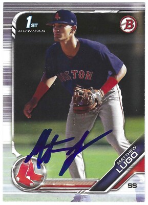 MATTHEW LUGO SIGNED 2019 BOWMAN DRAFT BASEBALL CARD BOSTON RED SOX #BD ...