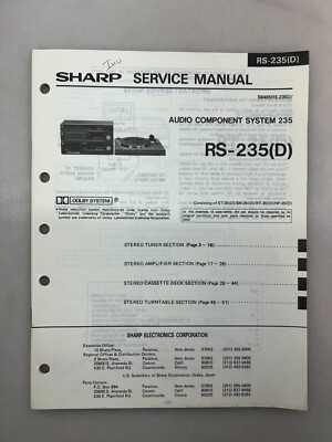 Sharp RS-235 Original Service Manual Free Shipping | eBay