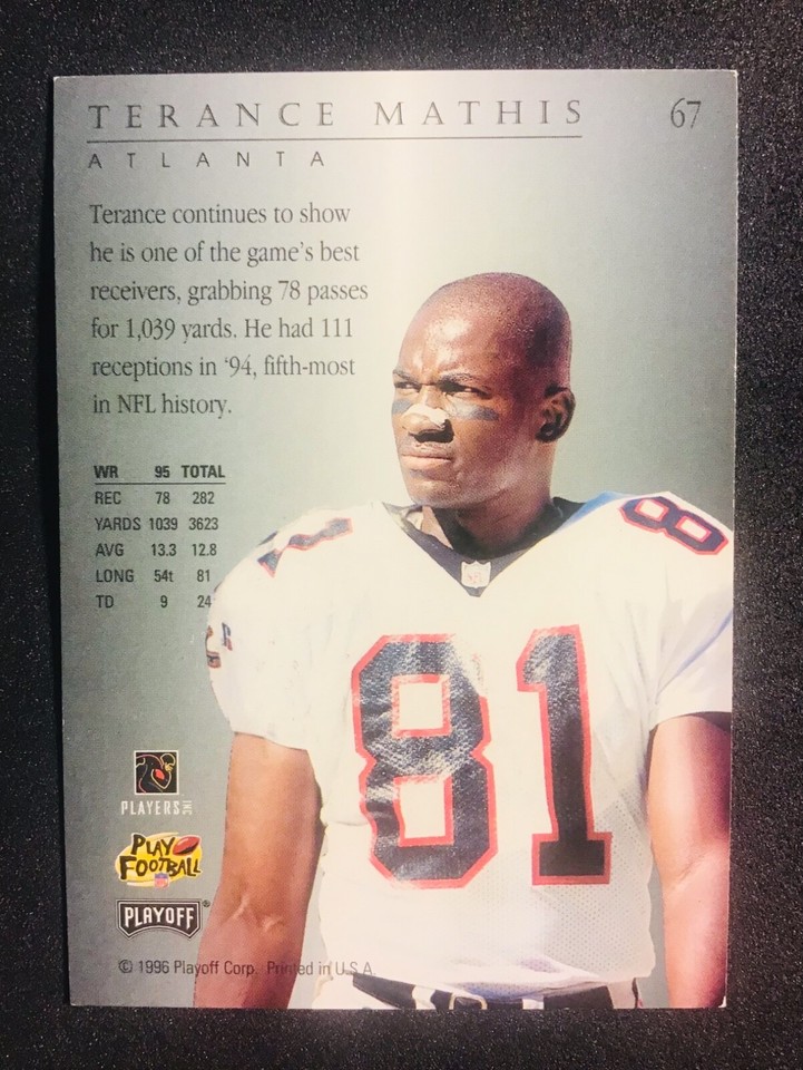 Atlanta Falcons TERANCE MATHIS Autographed signed auto 1996 Playoff ...