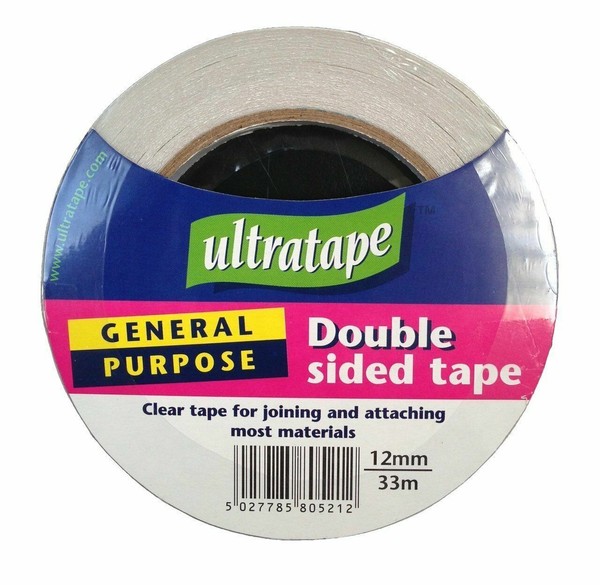 General Purpose Double Sided Clear Sticky Tape 12mm x 33m for Office ...