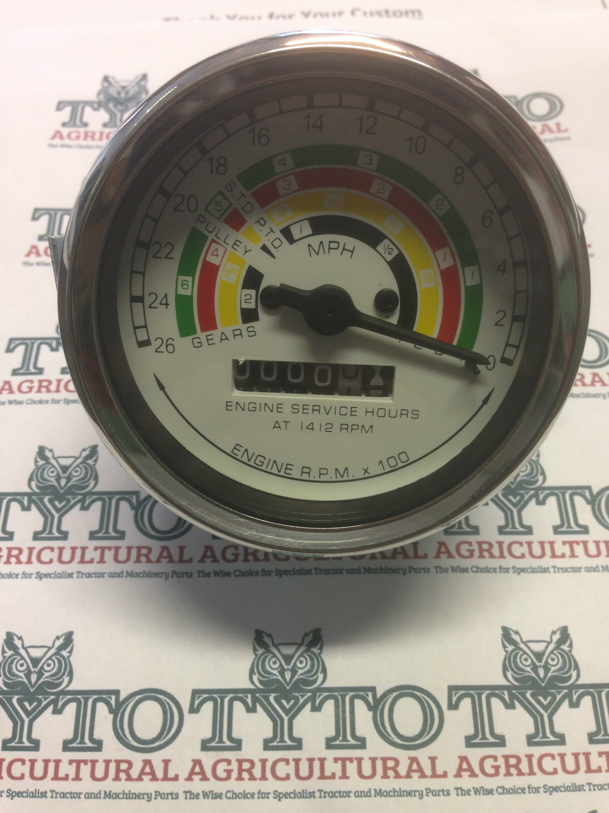 For FORDSON DEXTA,SUPER DEXTA REV CLOCK TACHO GAUGE ORIGINAL TYPE AC ...