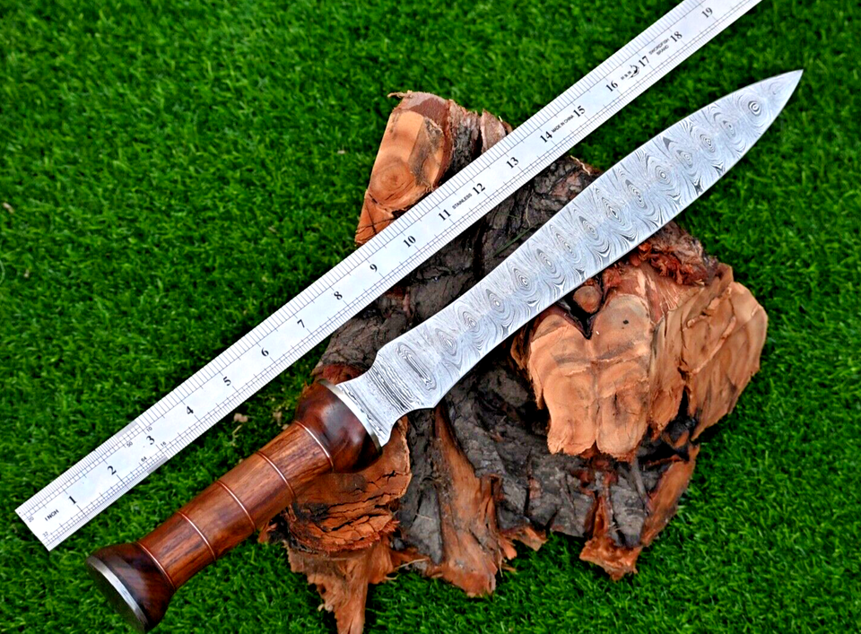 Roman Gladius SWORD Hand Forged Damascus Steel Double Edge gladiator ...