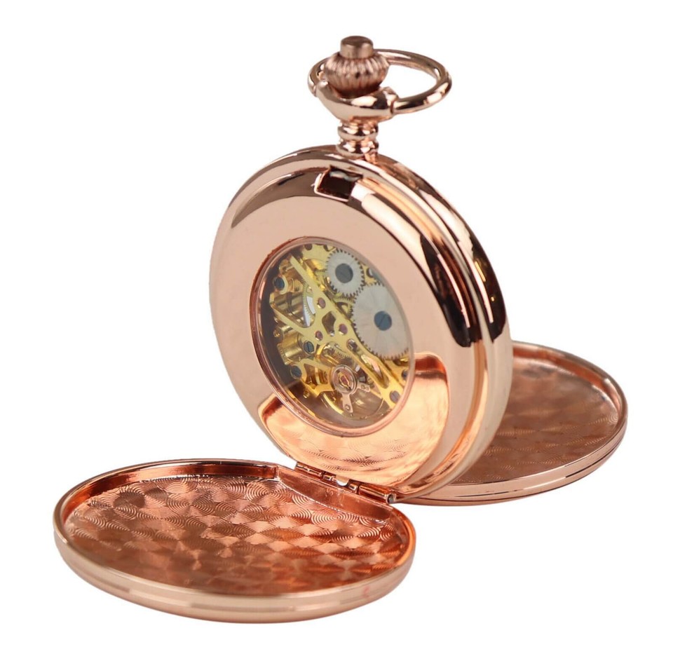 Classic Mechanical Rose Gold Pocket Watch Peaky Blinders Vintage ...