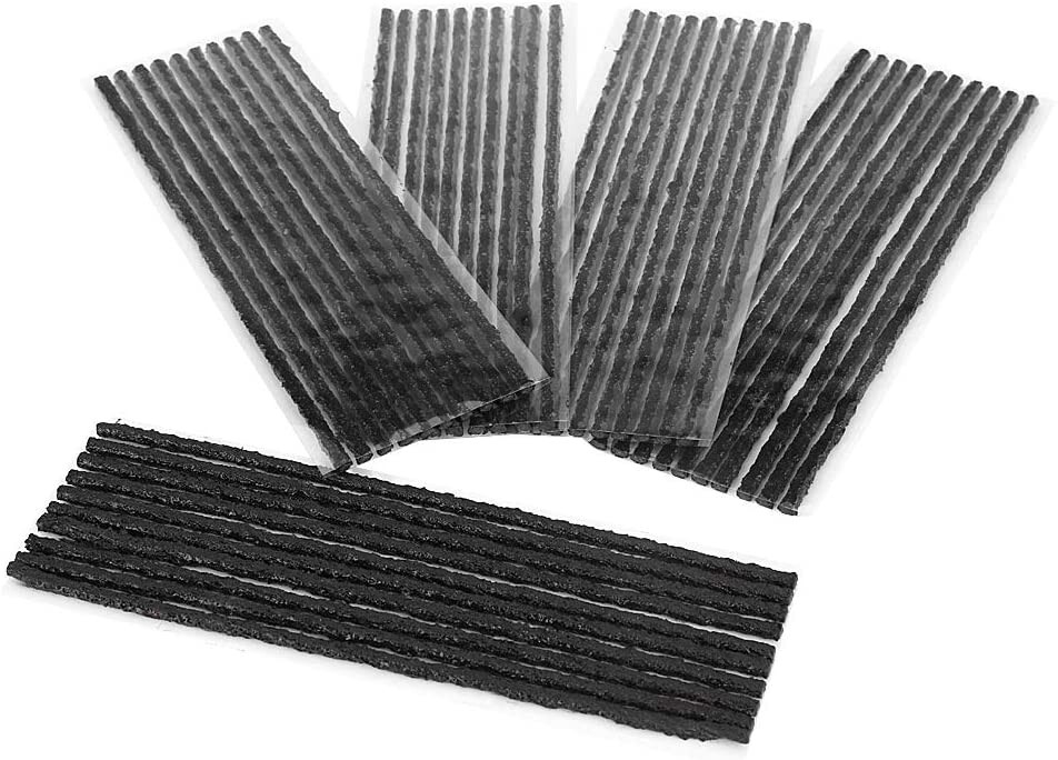 25 x Puncture Repair Tyre Strings 7.25" Black Thin 185mm Tubeless Strip ...