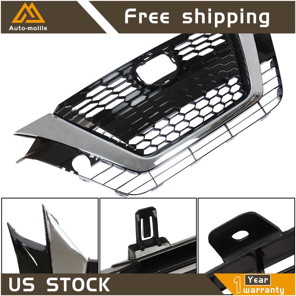Front Bumper Upper Grille Black Trim Grill For 2019-21 Nissan Altima ...