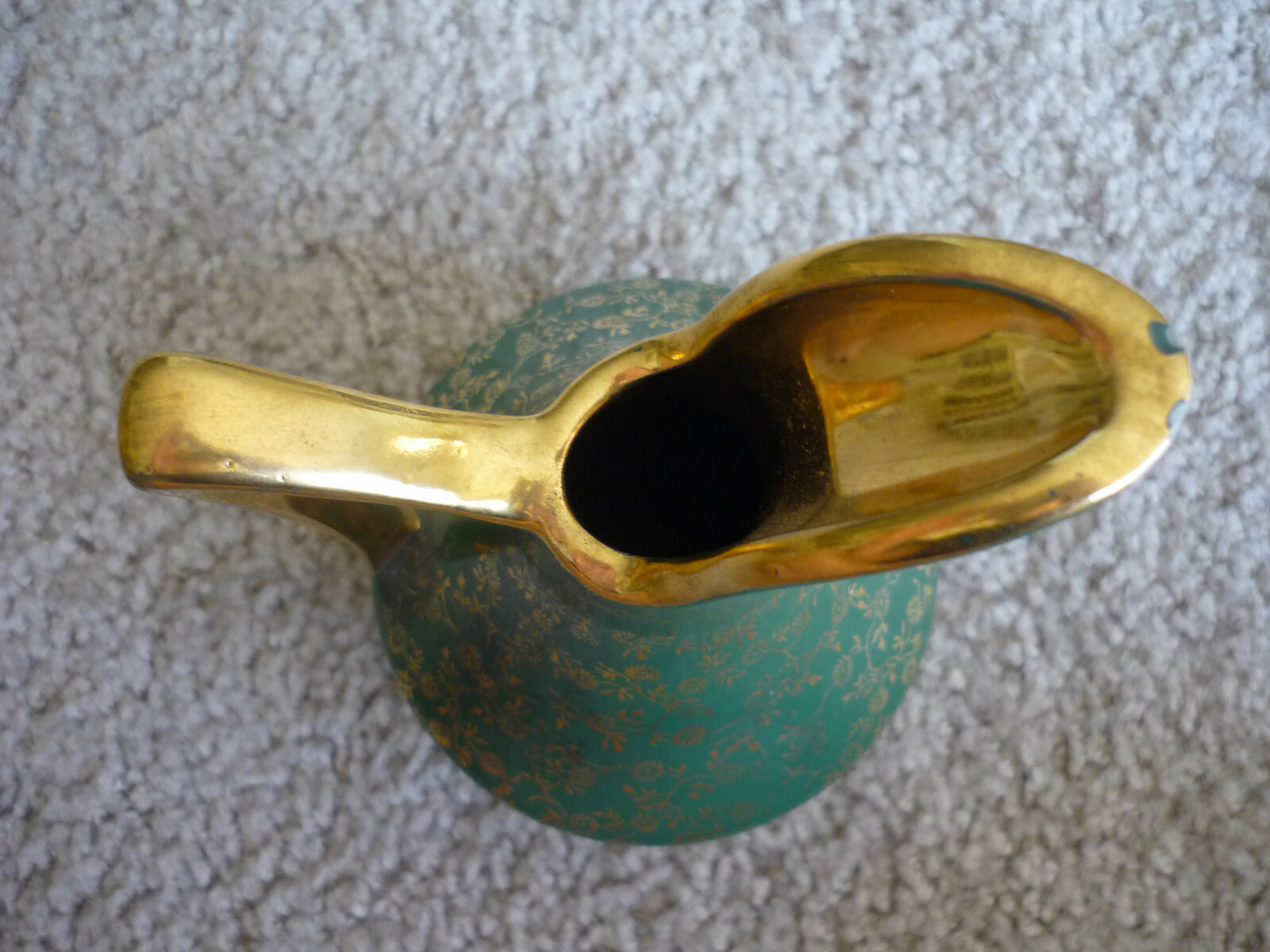 LOVELY VINTAGE GREEN PITCHER WITH 22K GOLD/ PEARL CHINA CO. | eBay