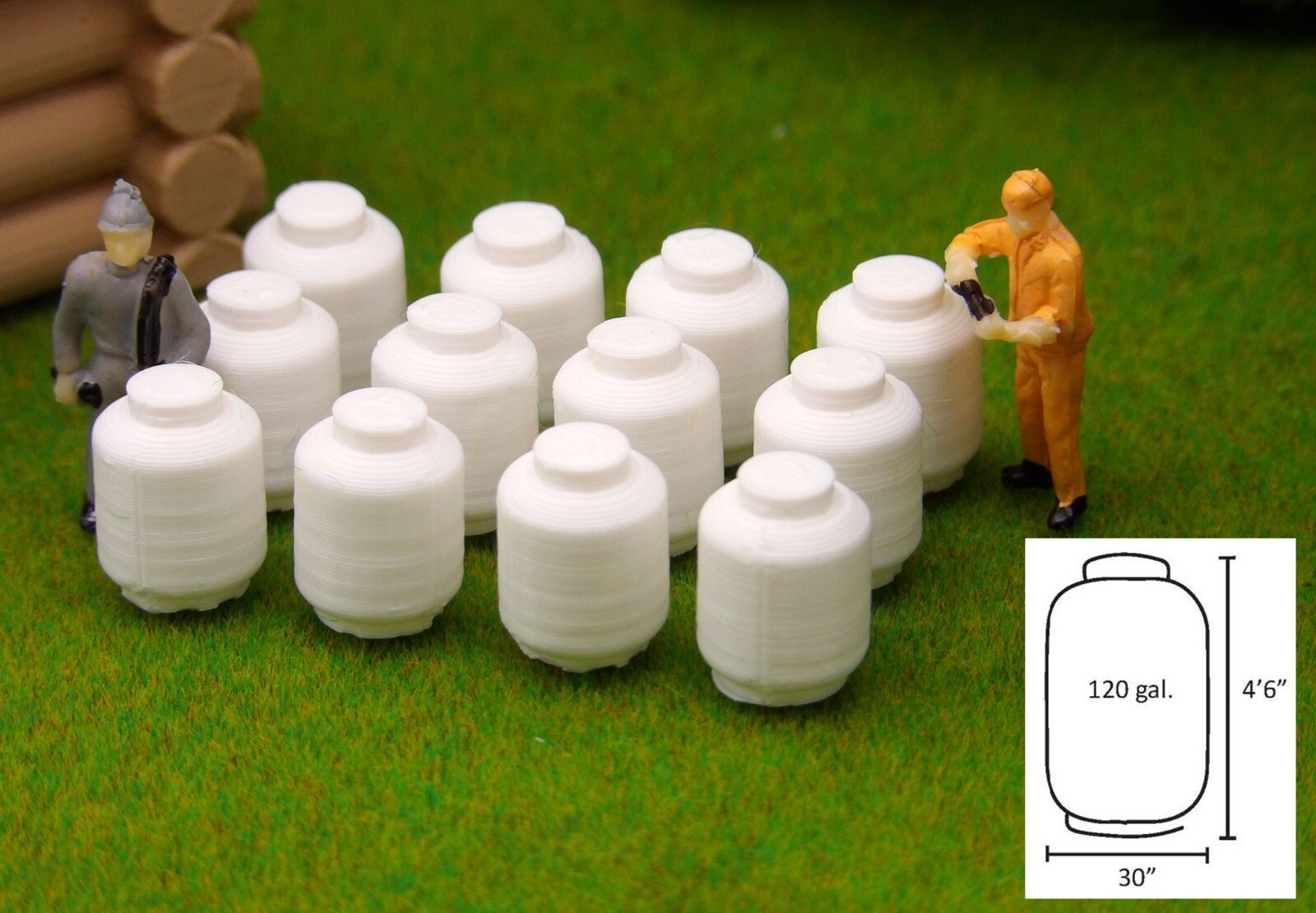 HO Scale Propane Tanks – 12x 120-Gallon Vertical Tanks – 3D Printed ...