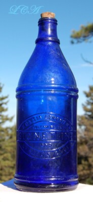 LARGE antique COBALT BLUE bulk or master SIGNET INK blown glass BIM ...