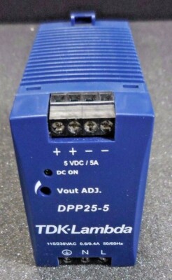 TDK-Lambda DPP25-5 DIN Rail Adjustable Power Supply | eBay