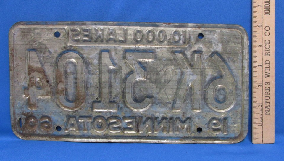 Vintage Minnesota MN Metal License Plate 1960 6K 3104 10,000 Lakes Minn ...