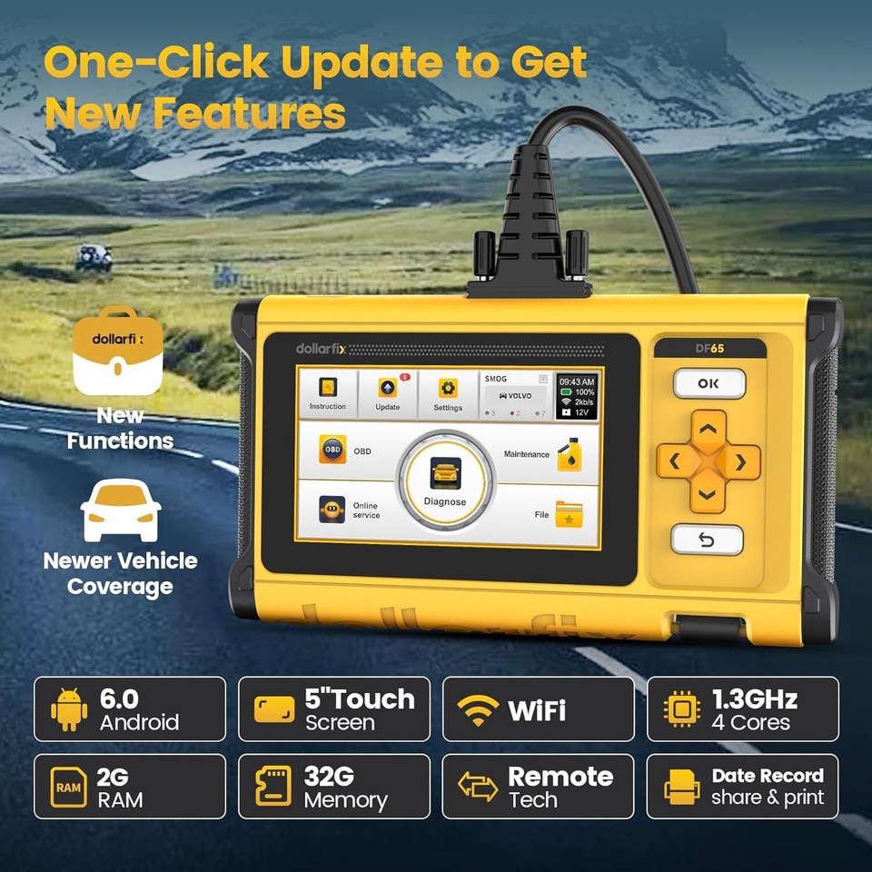 DF65 Check Engine OBD2 Scanner Transmission ABS SRS Code Reader ...