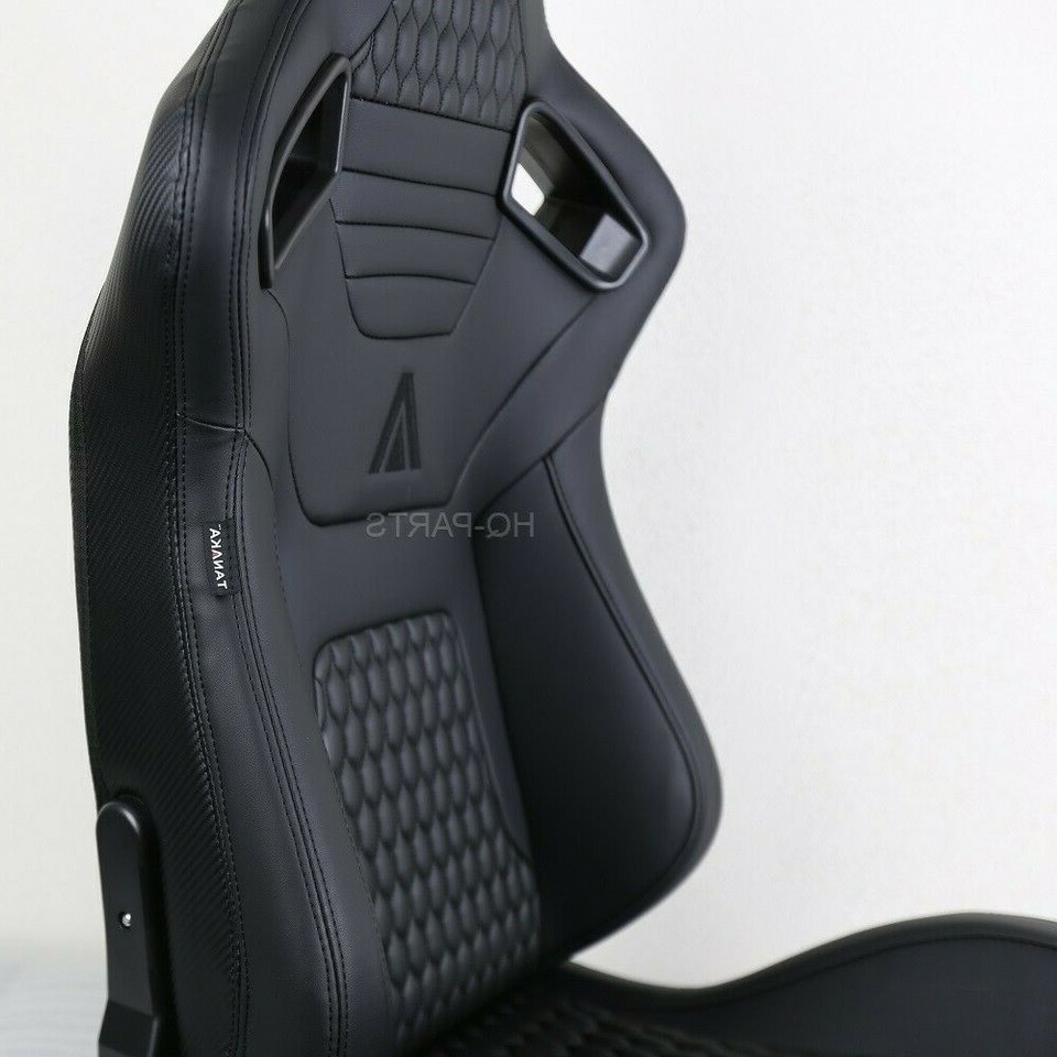TANAKA PREMIUM BLACK CARBON PVC LEATHER RACING SEAT RECLINABLE ...