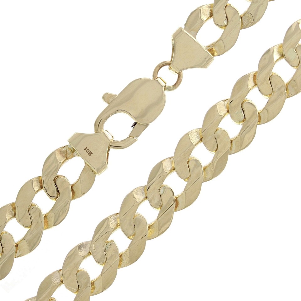 10k Yellow Gold Solid Curb Cuban Link Chain Necklace 22" 9mm 41.6 grams ...