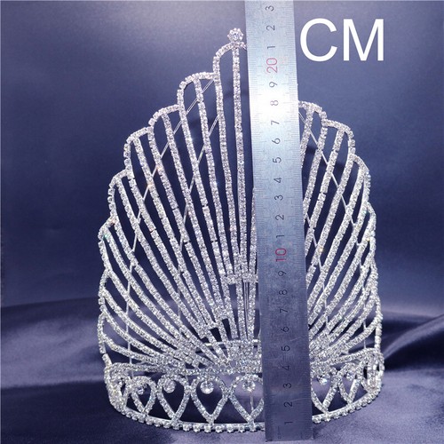 HOT Tall Crystal Huge Tiara Crown Queen Wedding Bridal Queen Pageant ...