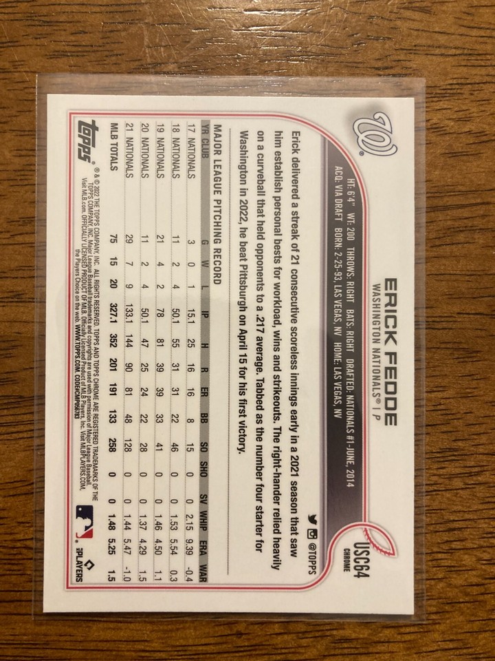2022 topps chrome update purple erick fedde | eBay