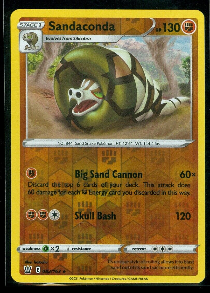 Pokemon SANDACONDA 082/163 Battle Styles - RARE Rev Holo - MINT | eBay