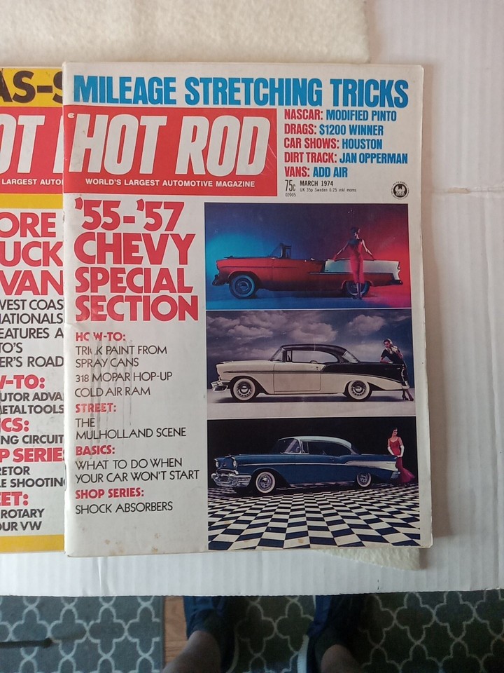 HOT ROD magazine LOT, 1974 Feb Feb Mar Jun Jun 1975 Jan May Jun , eight ...