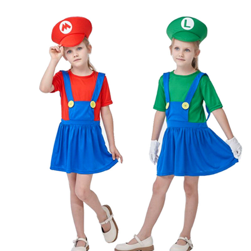 Super Mario Family Costume Cosplay Party Fancy Dress Brothers Suits ...