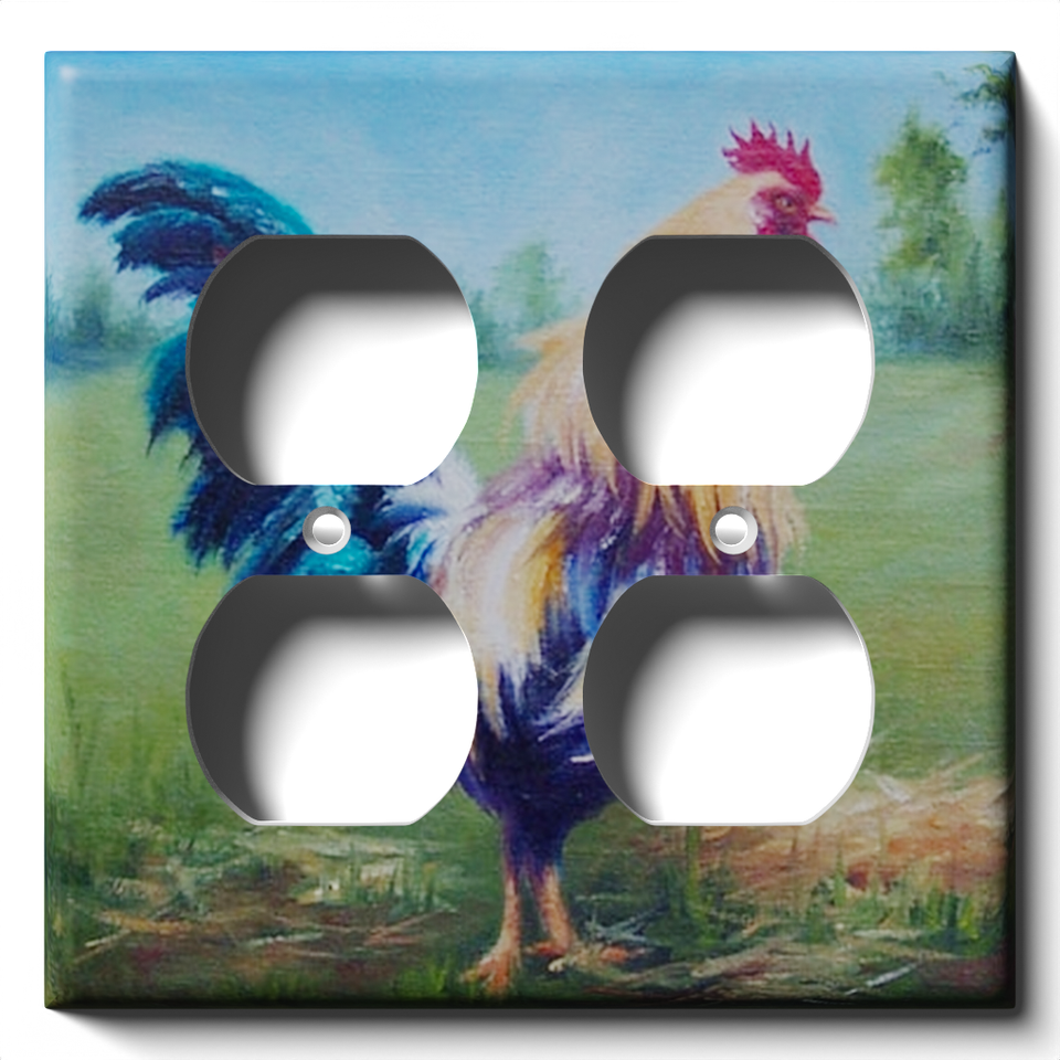 Rooster Painting Decorative Light Switch Plate Cover Outlet Wall Plate ...
