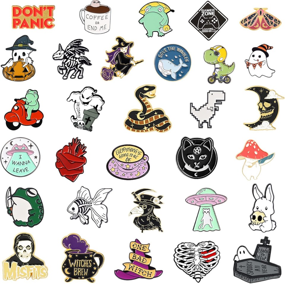 20/40/50 PCS Cute Enamel Backpack Pins, Funny Pins Bulk Set Cool... | eBay